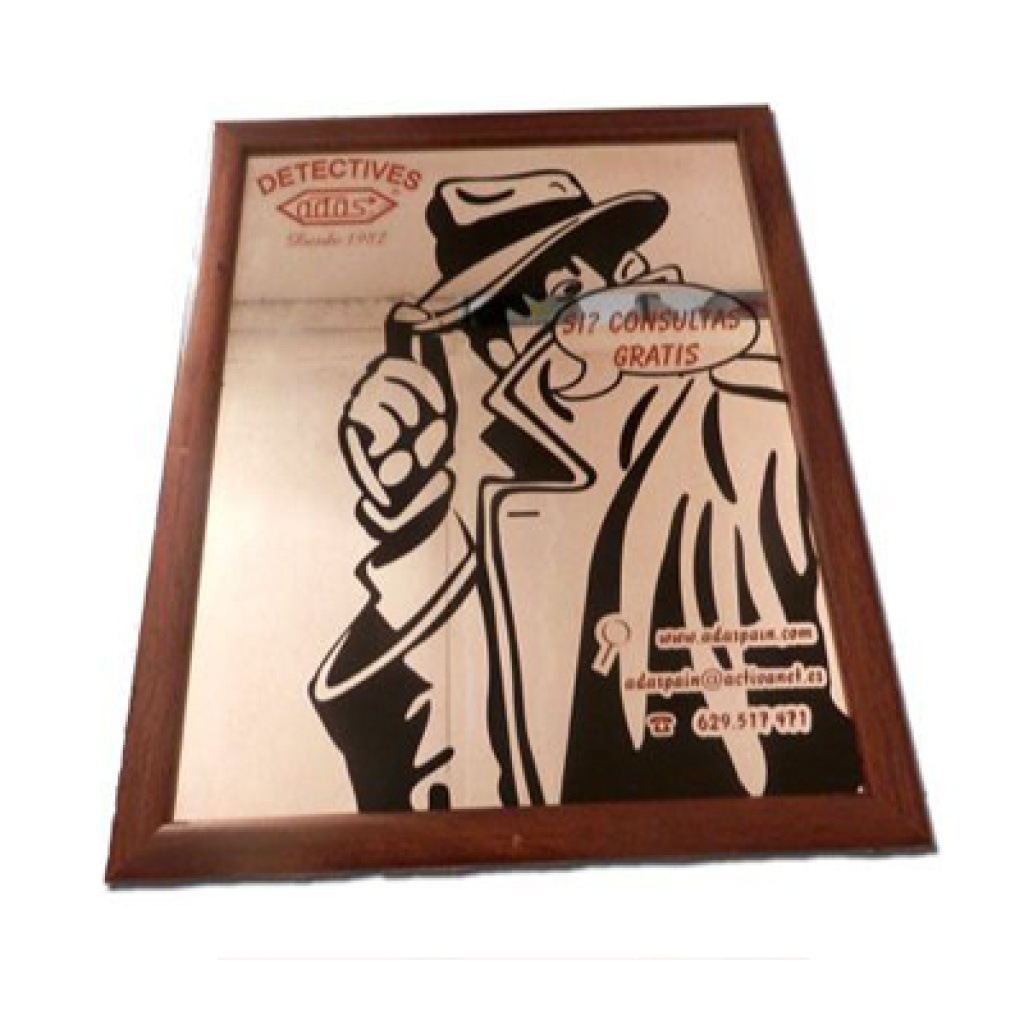 Screen-printed mirror with the character 'Detective Reyes' - ADAS ...